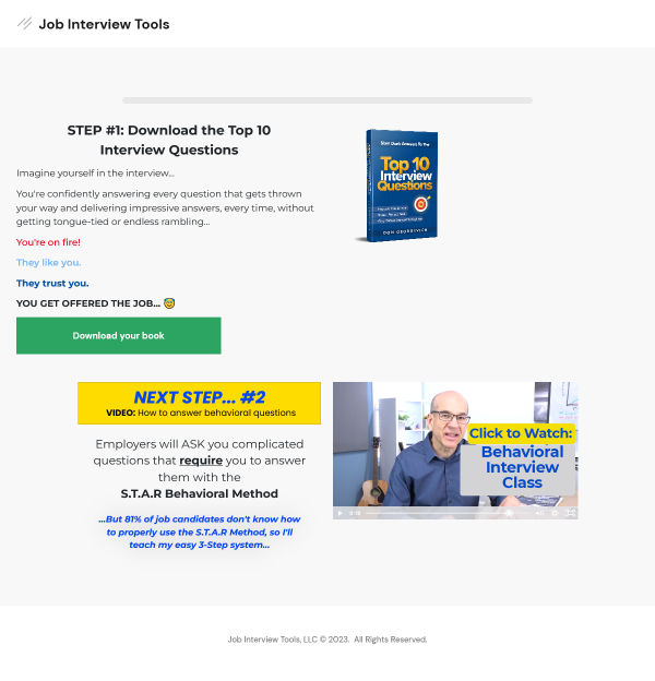 Thank You Page - Job Interview Tools